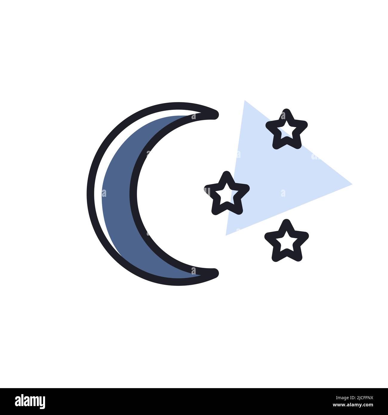Moon and star vector isolated icon. Camping and Hiking sign. Graph ...