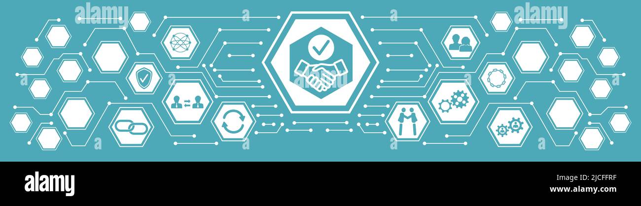 Concept of trust with connected icons Stock Photo - Alamy