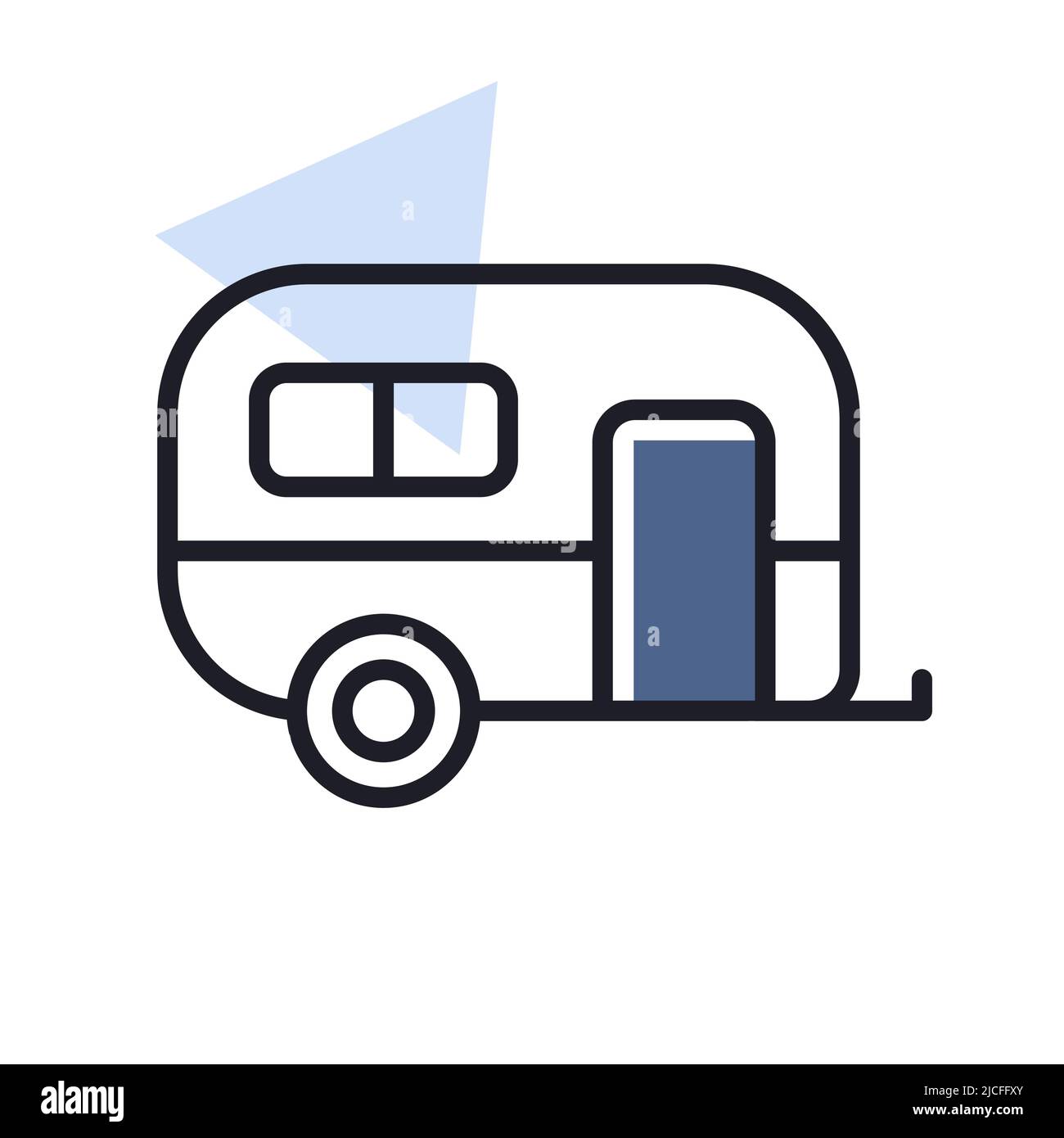 Caravan trailer vector isolated icon. Camping sign. Graph symbol for ...