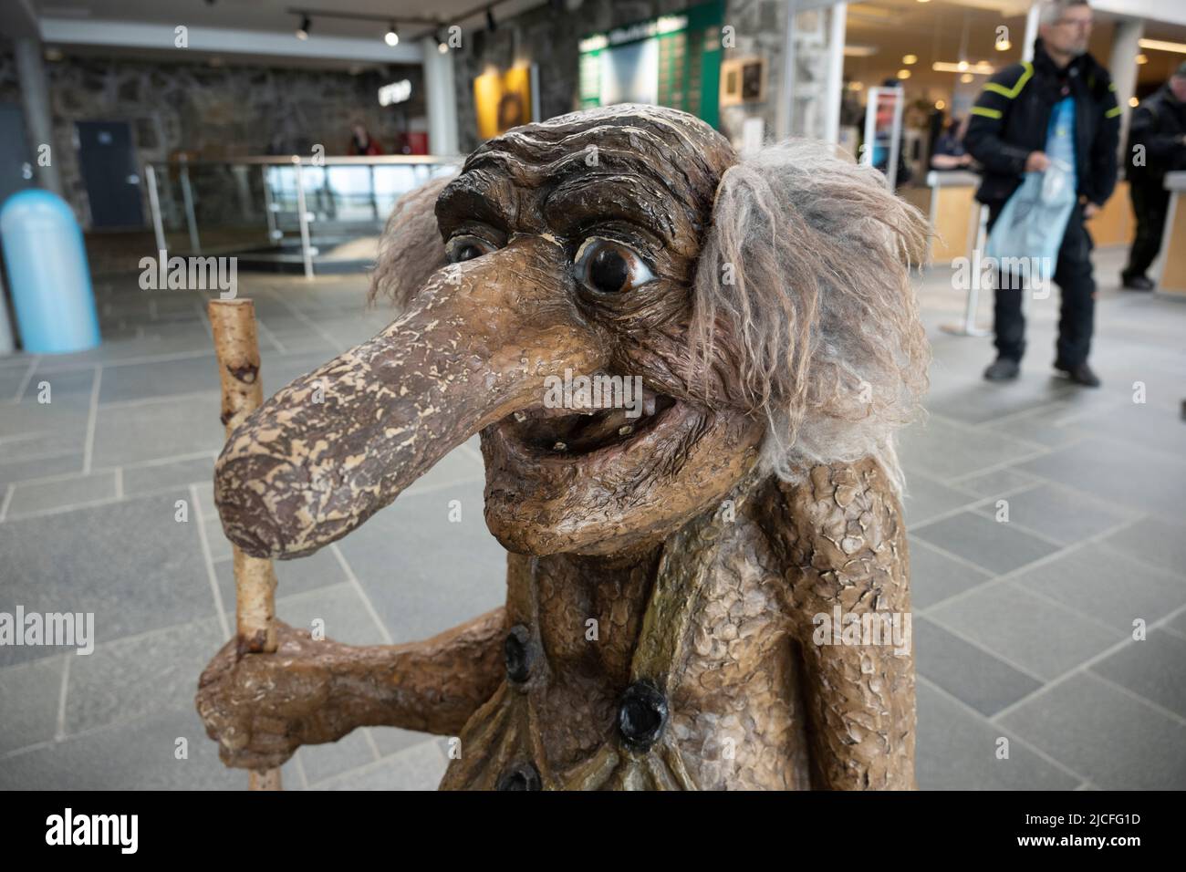 Norway, Troms og Finnmark, figure of a troll from Norse mythology Stock ...