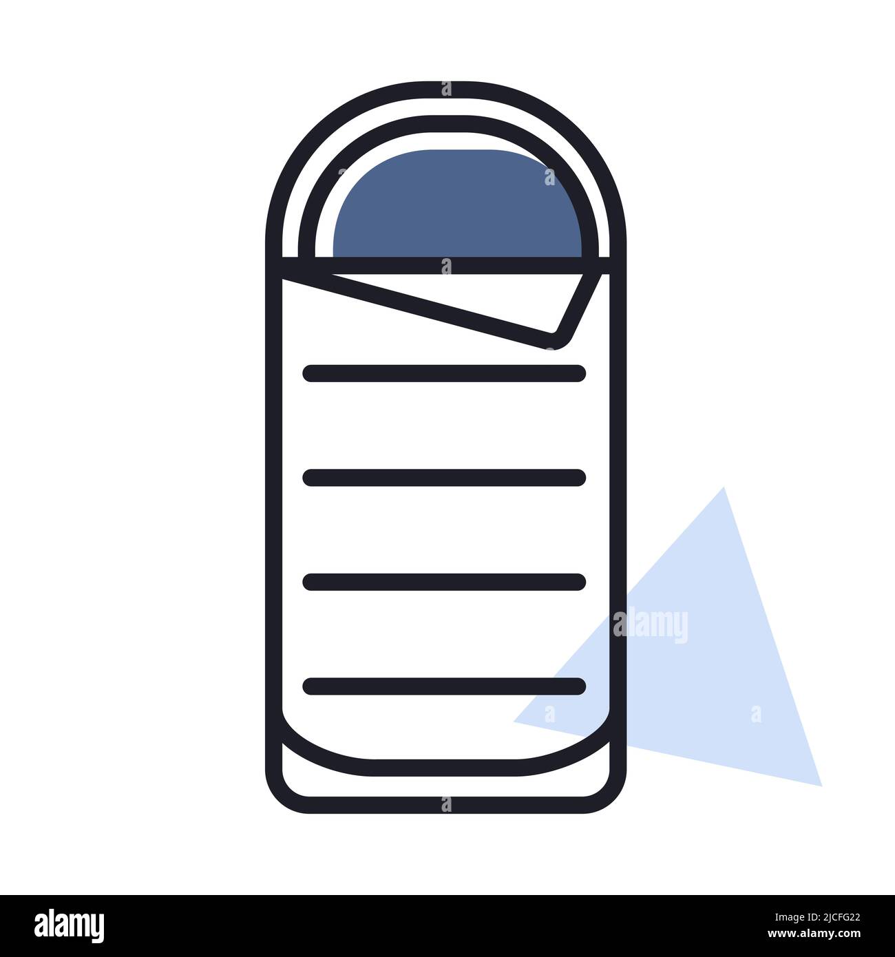 Camping sleeping bag vector isolated icon. Camping and Hiking sign ...