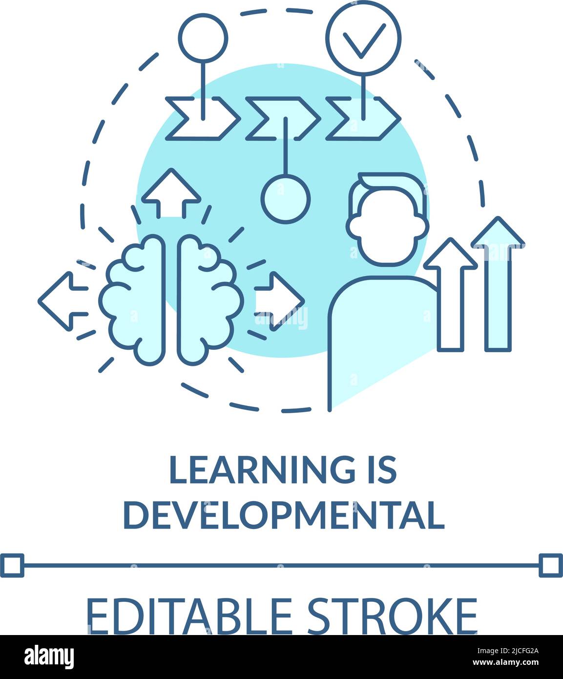 Learning is developmental turquoise concept icon Stock Vector Image ...