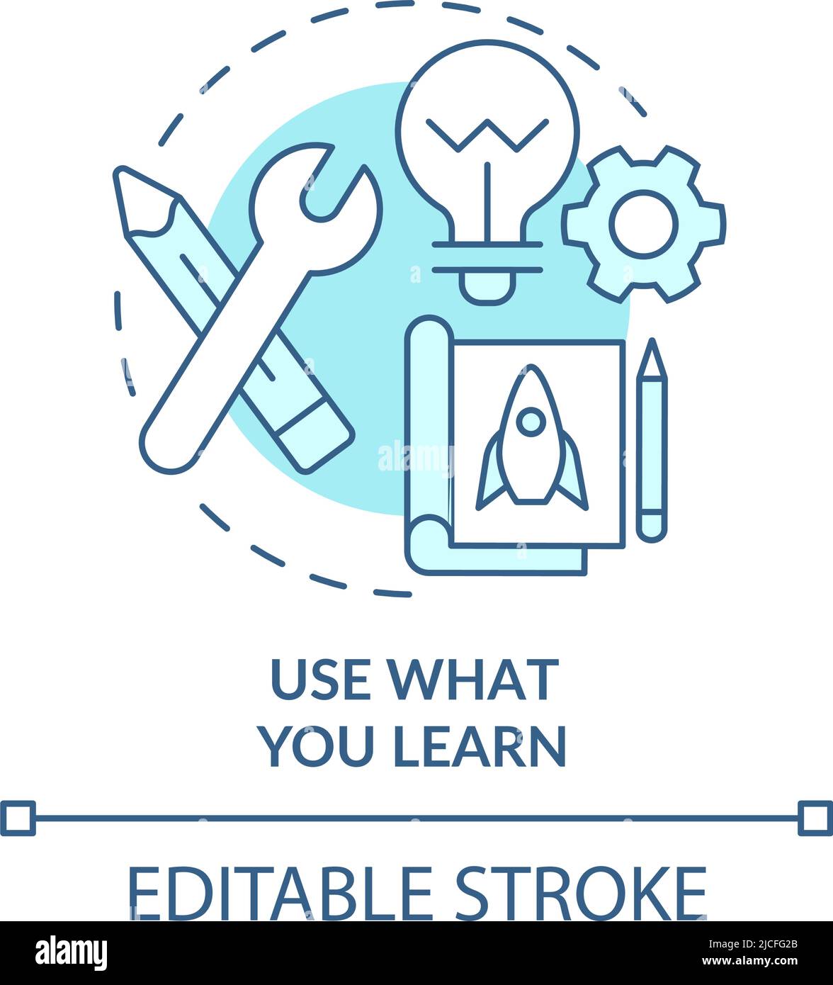 Use what you learn turquoise concept icon Stock Vector Image & Art - Alamy