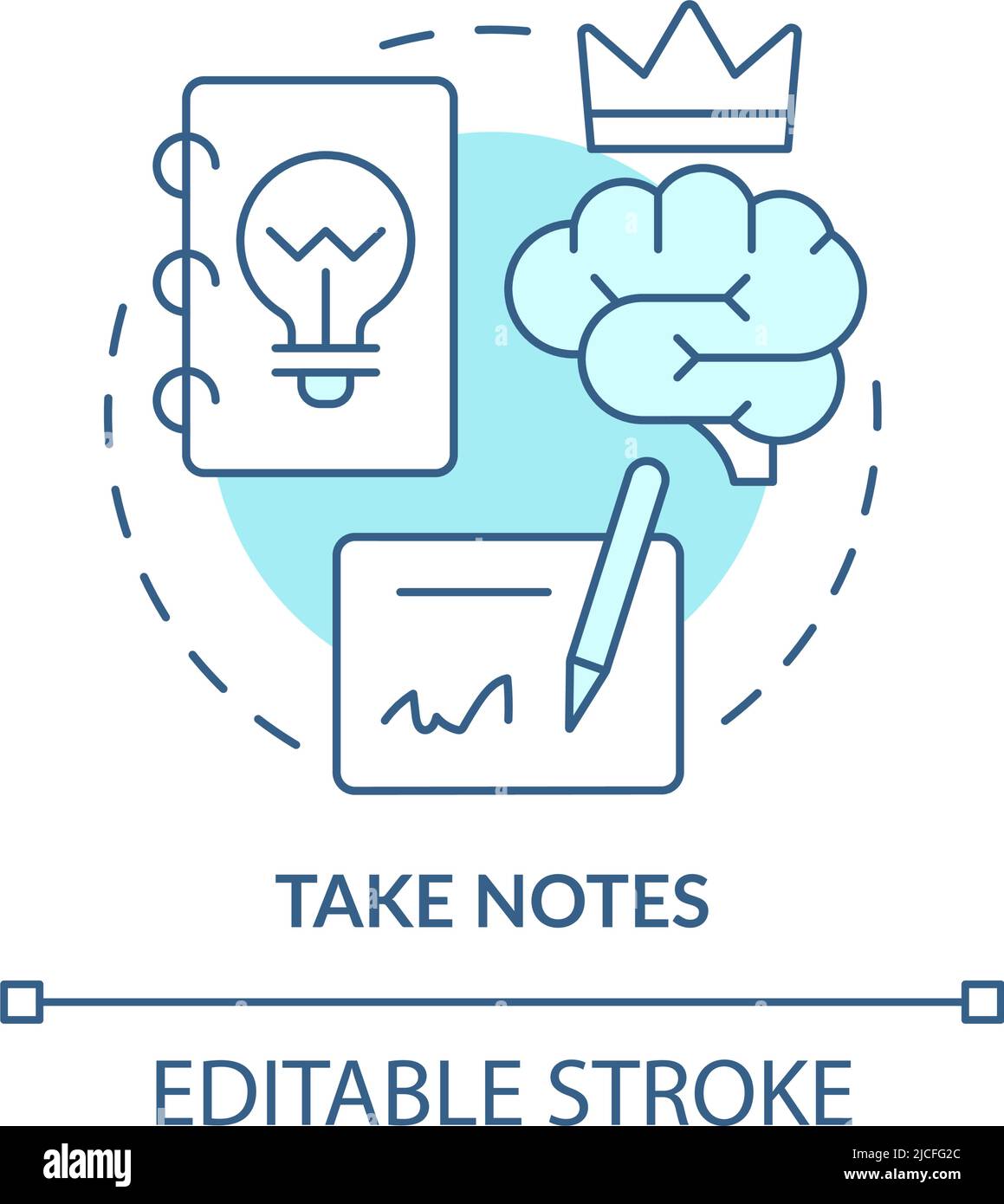 Take notes turquoise concept icon Stock Vector Image & Art - Alamy