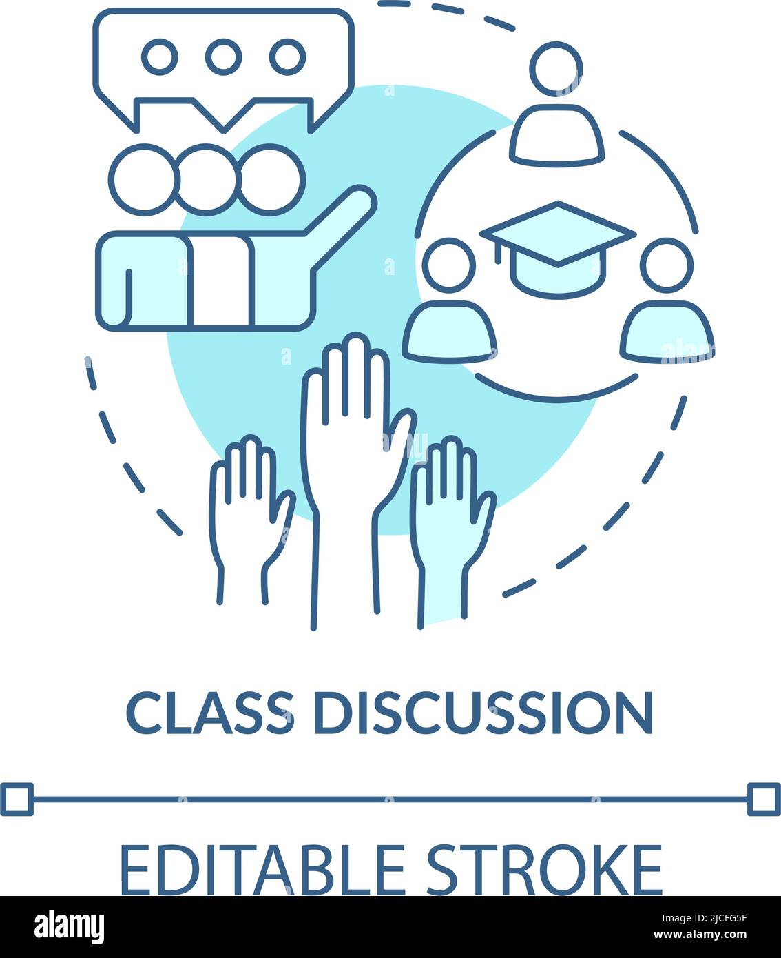 Class discussion turquoise concept icon Stock Vector Image & Art - Alamy