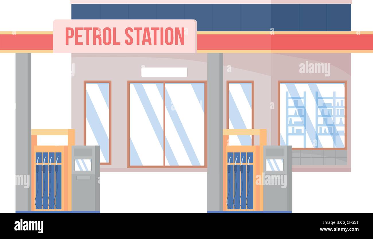 Petrol station semi flat color vector object Stock Vector Image & Art ...