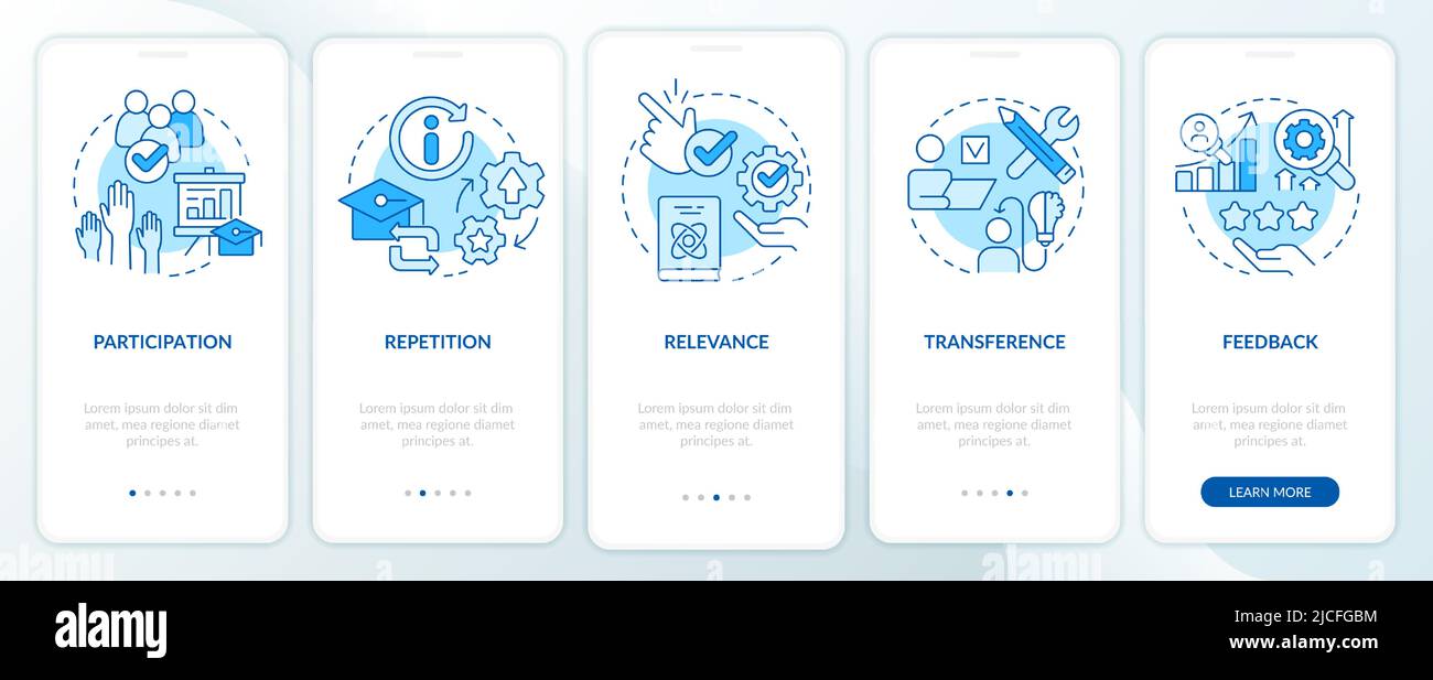 Principles of learning for students blue onboarding mobile app screen ... Principles of learning for students blue onboarding mobile app screen ...