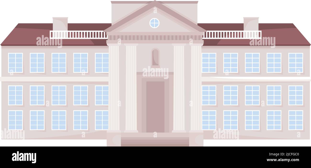 Classic municipal building semi flat color vector object Stock Vector ...