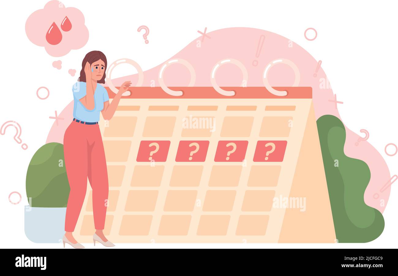 Irregular periods 2D vector isolated illustration Stock Vector Image ...