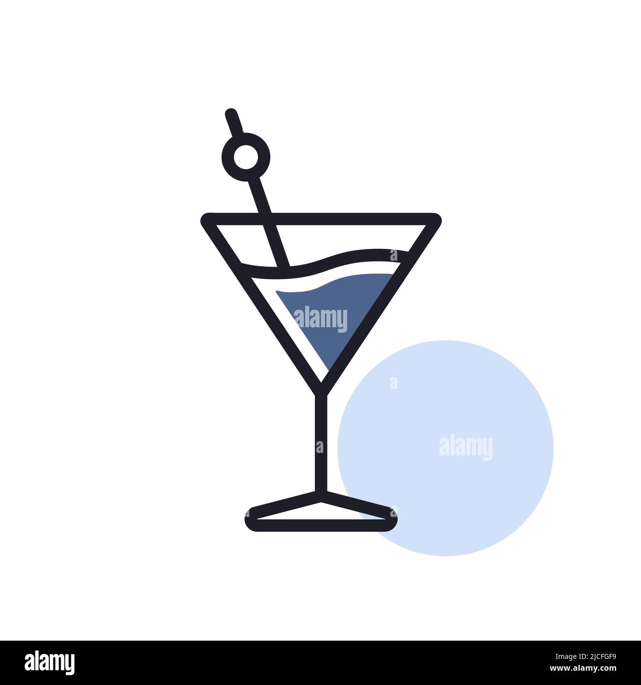 Cocktail drink glass isolated icon vector. Graph symbol for bar and ...