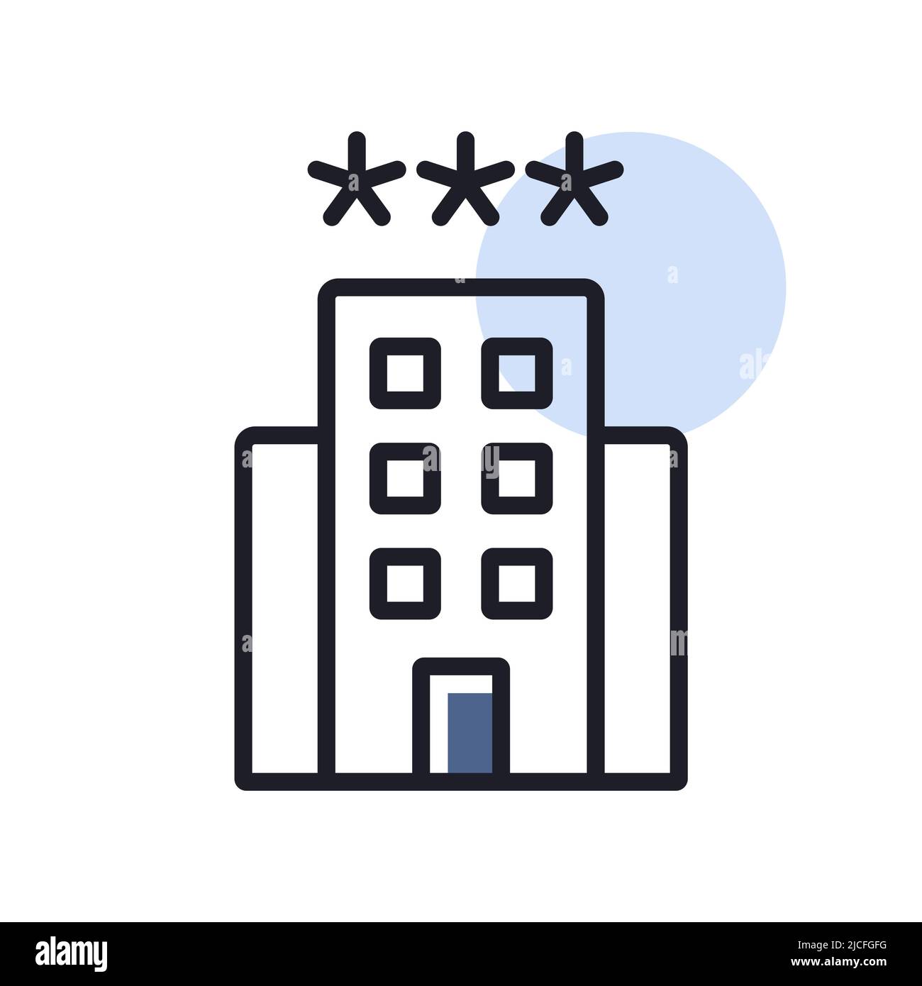 Three star hotel vector isolated icon. Graph symbol for travel and ...