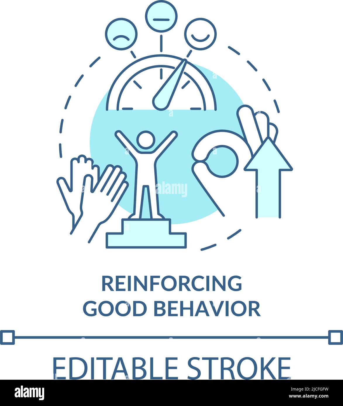 Reinforcing good behavior turquoise concept icon Stock Vector Image ...