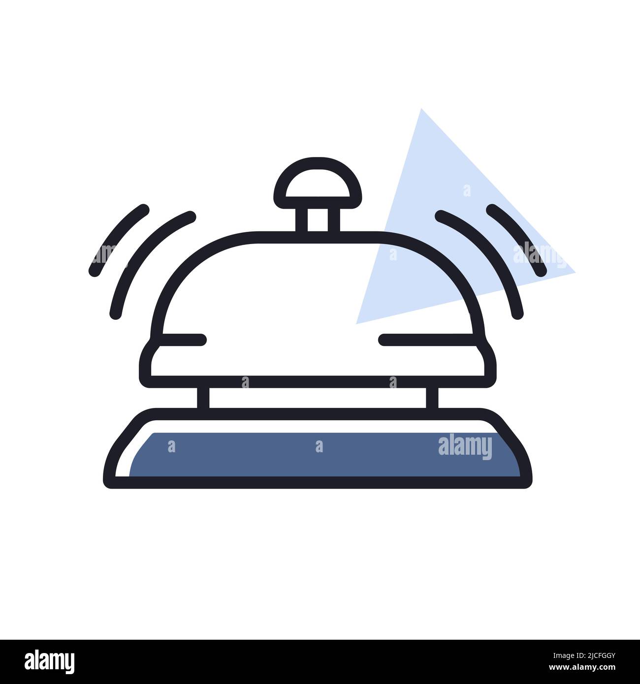 Counter bell, hotel, service vector isolated icon. Graph symbol for ...