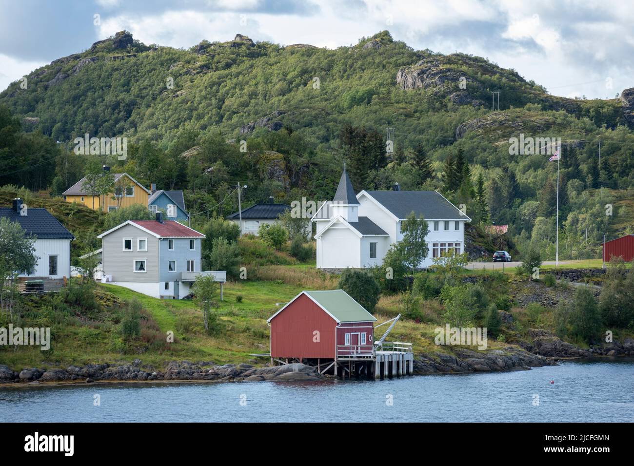 Norway, Nordland, Lofoten, shore development at Hanøy Stock Photo - Alamy