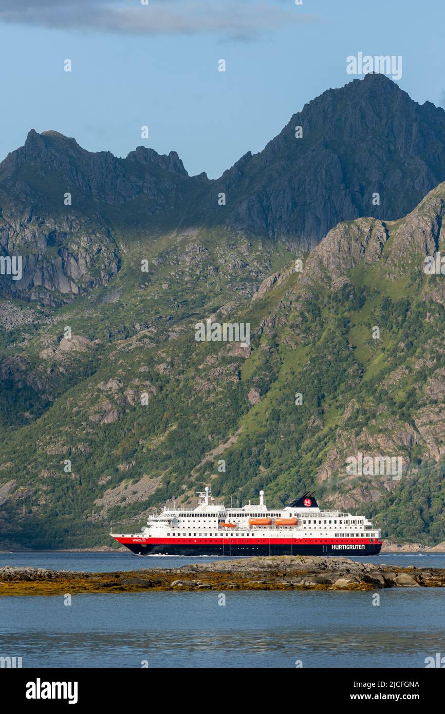 Norway, Nordland, Lofoten, Hurtigruten ship "Nordlys Stock Photo - Alamy