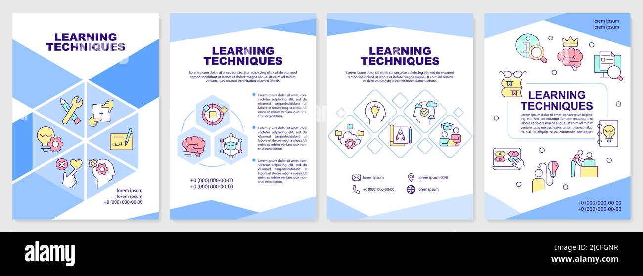 Learning techniques and principles brochure template Stock Vector Image ...
