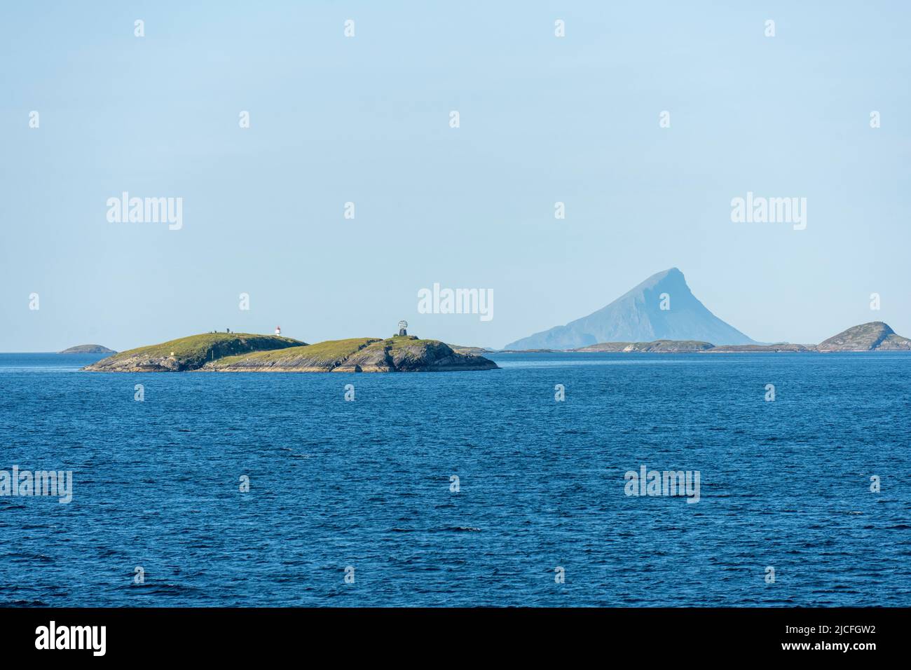 Norway, Nordland, Arctic Circle crossing, globe on the small island of ...