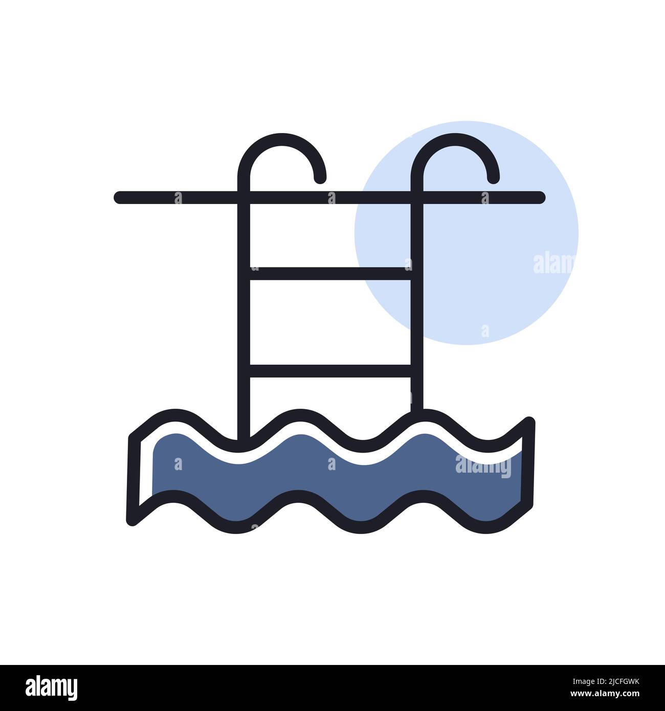Swimming pool flat vector isolated icon. Graph symbol for travel and ...