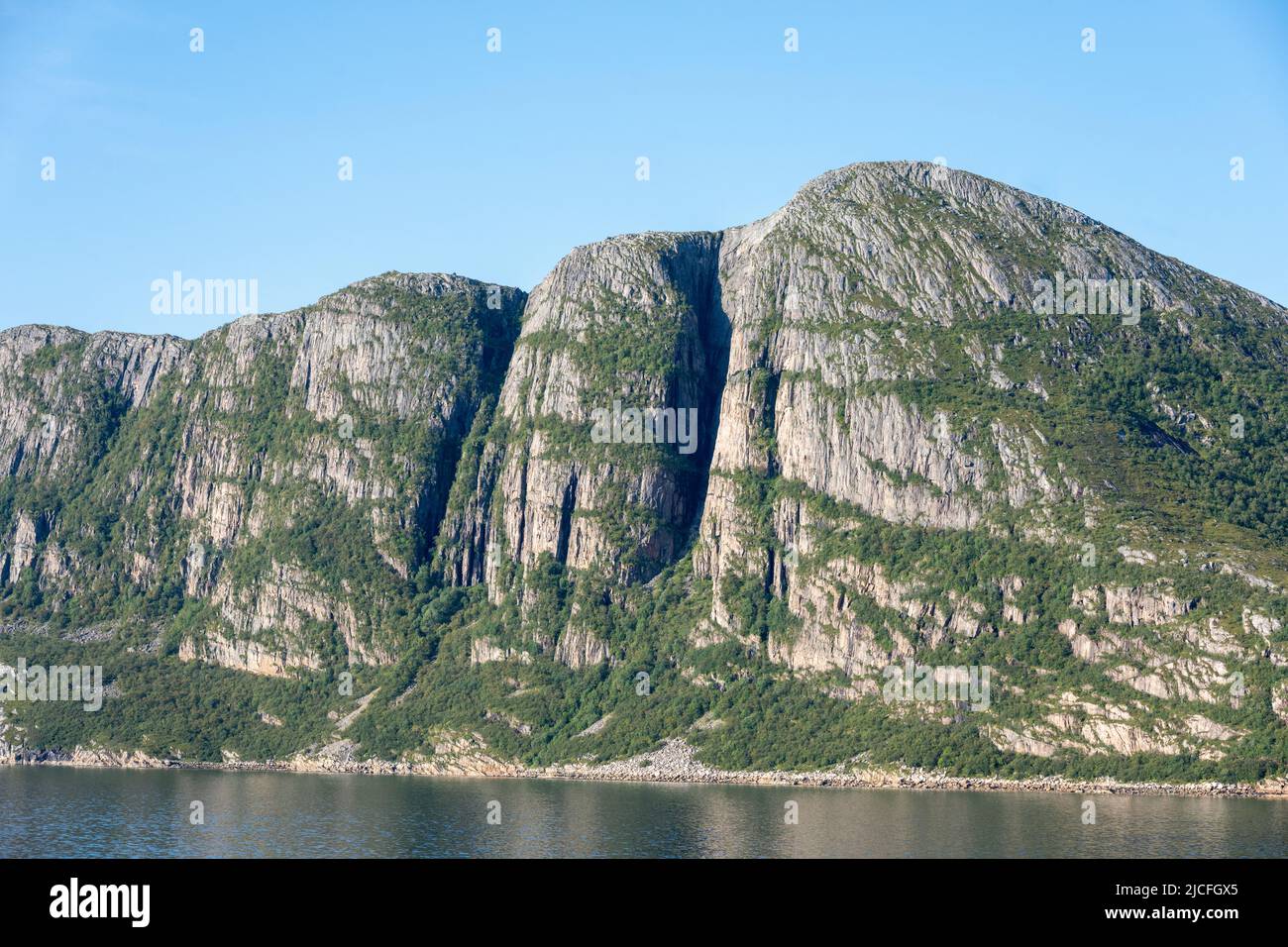 Norway, Nordland, Stigen island with prominent mountains Stock Photo ...