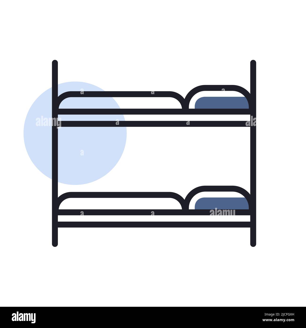 Bunk bed flat vector isolated icon. Graph symbol for travel and tourism ...