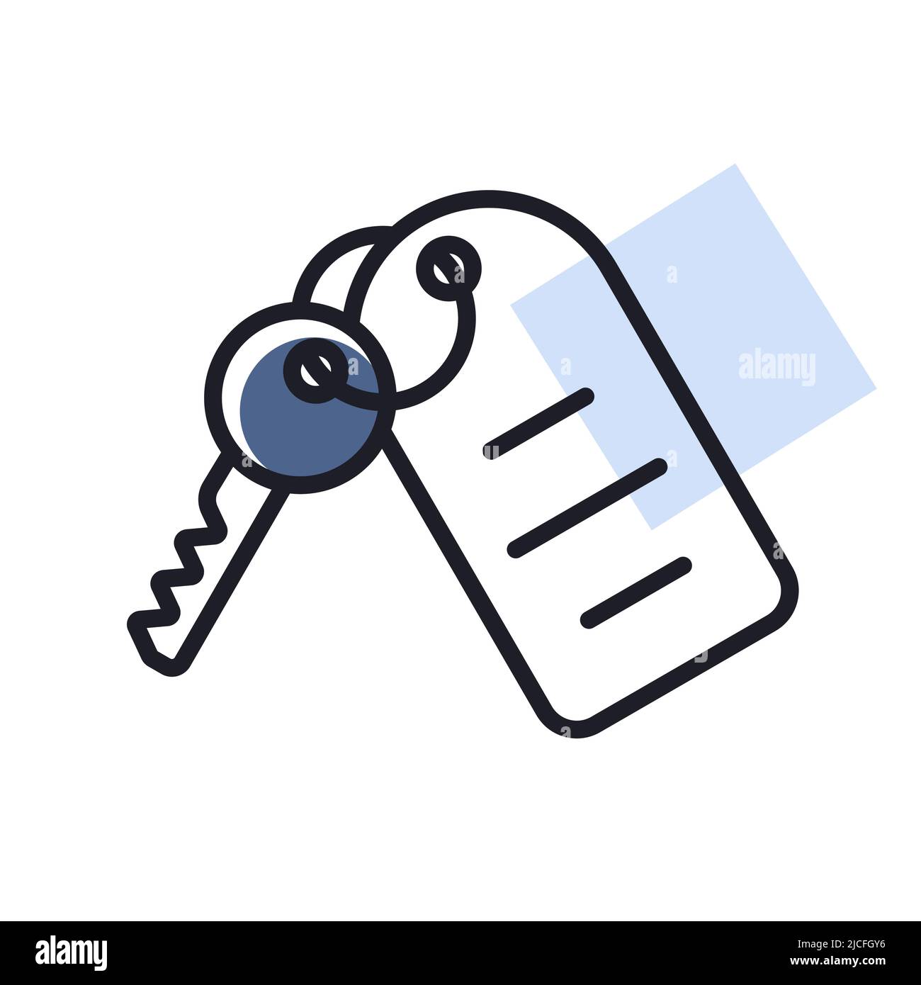 Hotel room key with number vector icon. Graph symbol for travel and ...