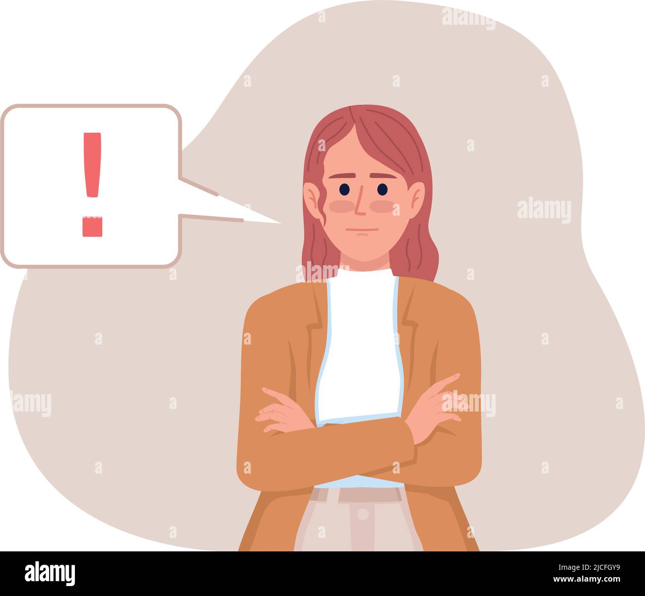 Focus attention on potential problem 2D vector isolated illustration ...