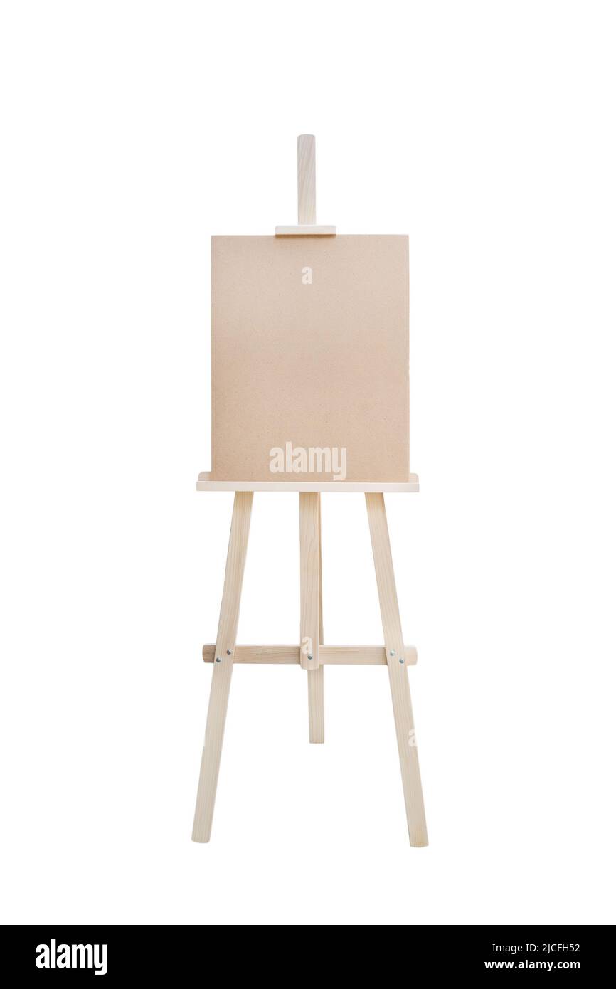 Canvas Painting stand wooden easel Art supply isolated, Mock up Stock ...