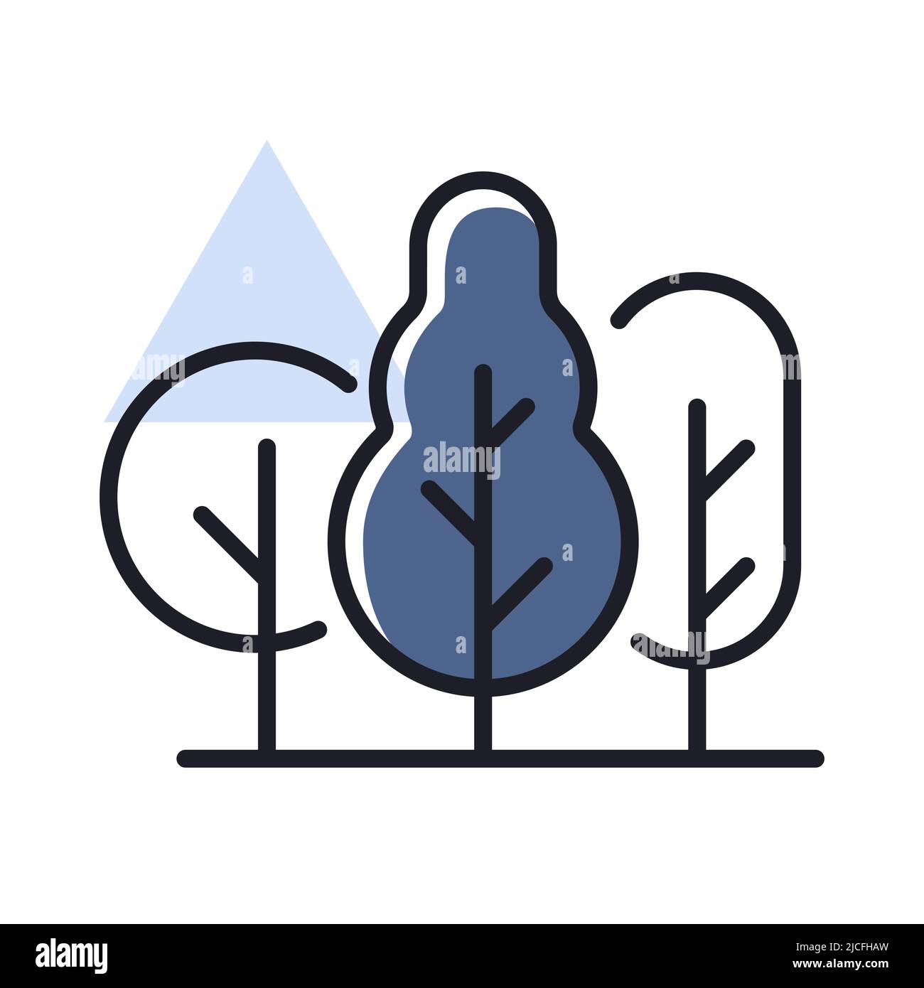 Deciduous forest vector isolated icon. Nature sign. Graph symbol for ...