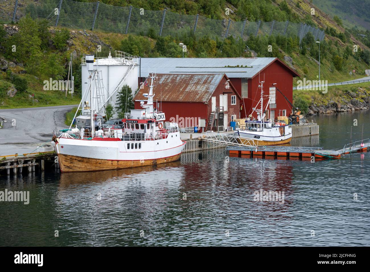 Norway, Troms og Finnmark, Oxfjord, fishing boats Stock Photo - Alamy