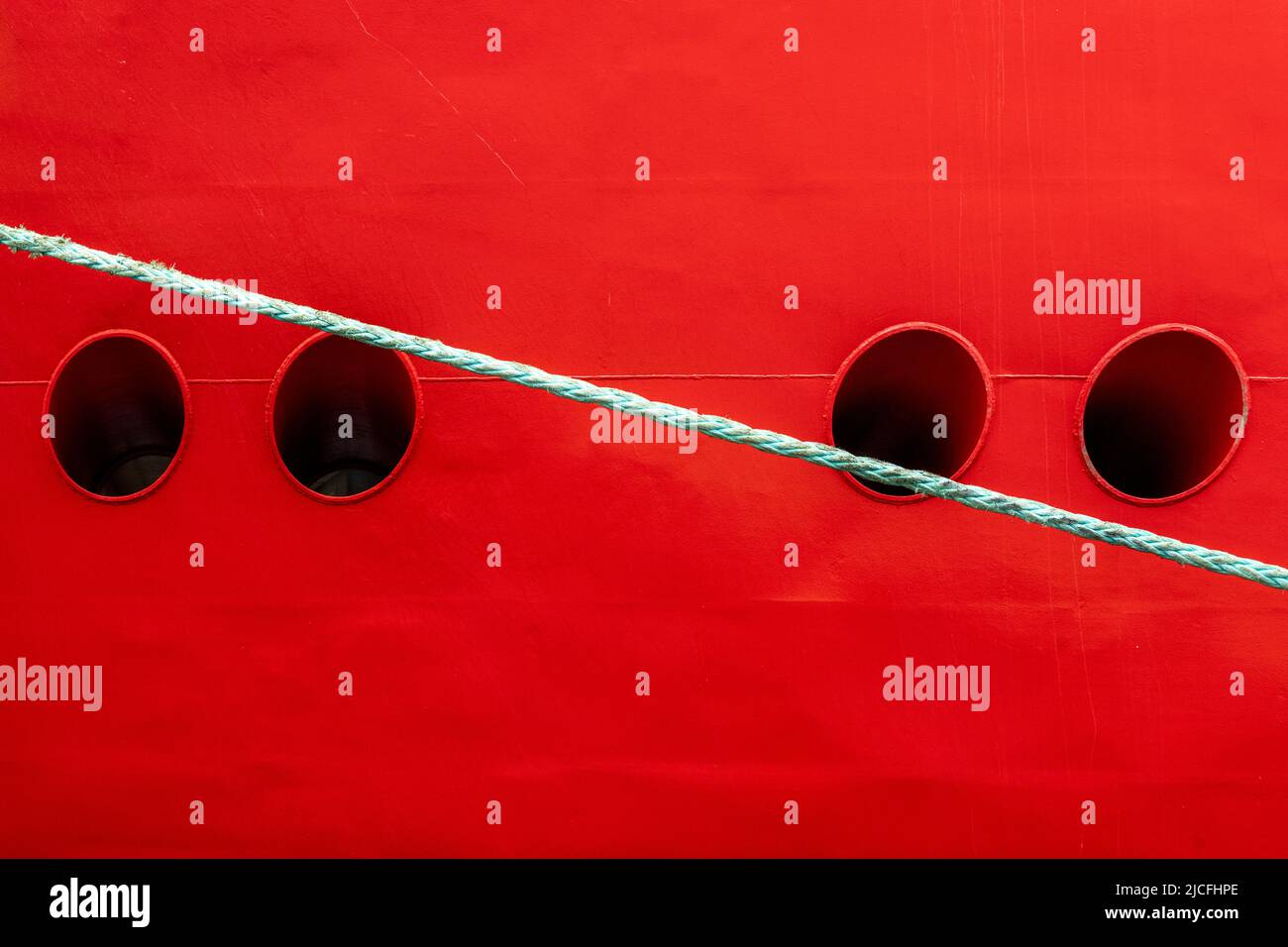 Portholes on red ship wall hi-res stock photography and images - Alamy