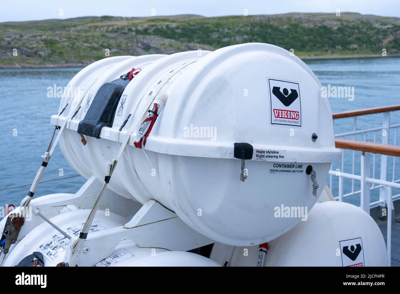 Norway, rescue equipment on a passenger ship Stock Photo - Alamy