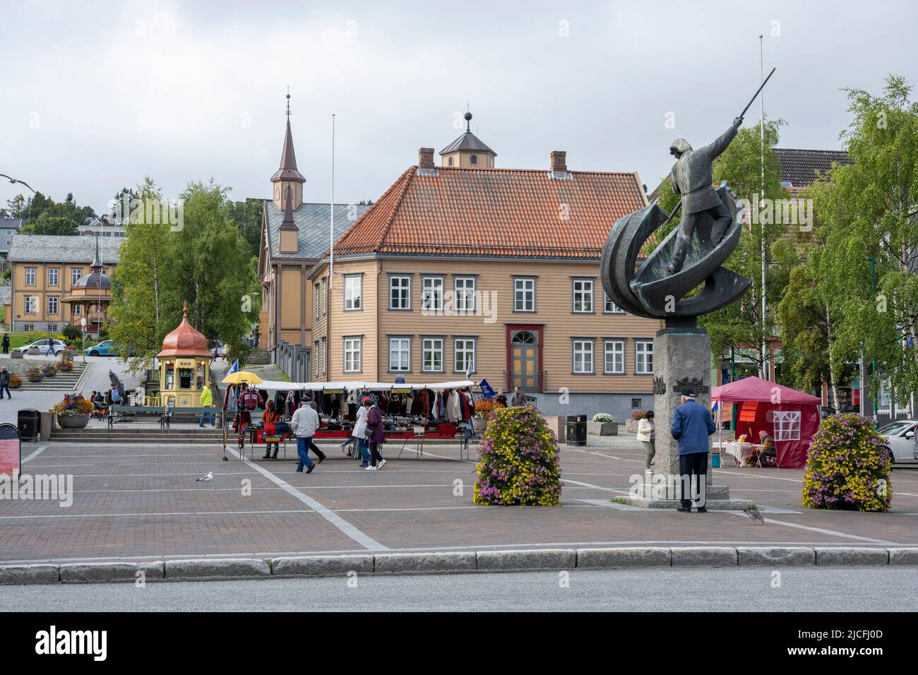 Norway, Troms og Finnmark, Tromsø, 1984 whaler monument at Stortorget ...