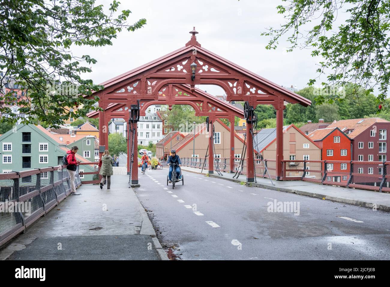 Norway, Trondelag, Trondheim, "old city bridge" (norw. Gamle bybroen ...
