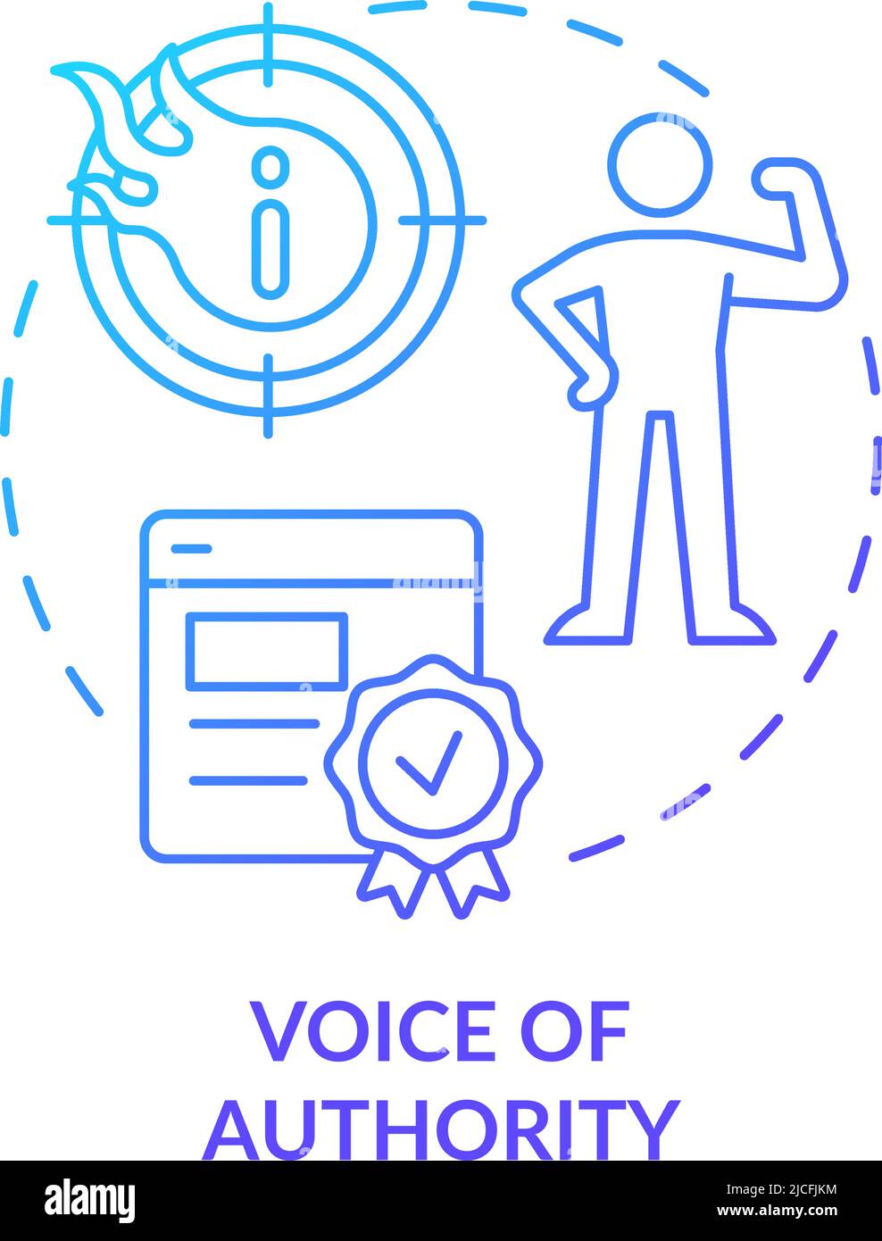 Voice of authority blue gradient concept icon Stock Vector Image & Art ...