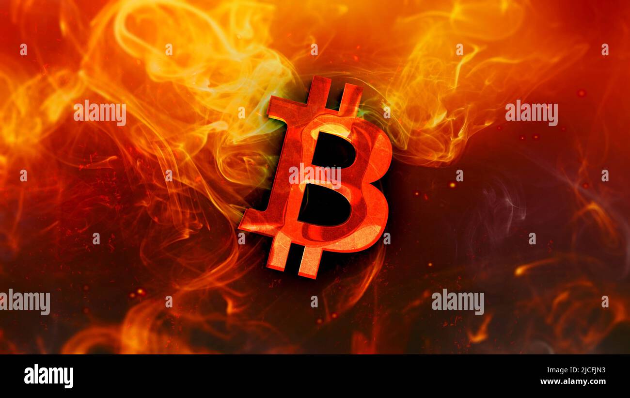 3D rendering cryptocurrency bitcoin coin on colorful background ...