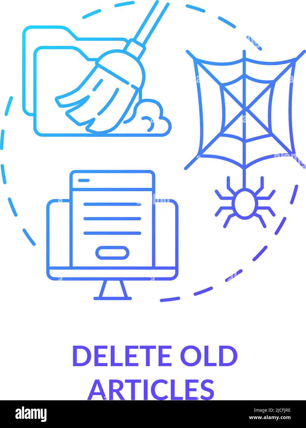 Delete old articles blue gradient concept icon Stock Vector Image & Art ...