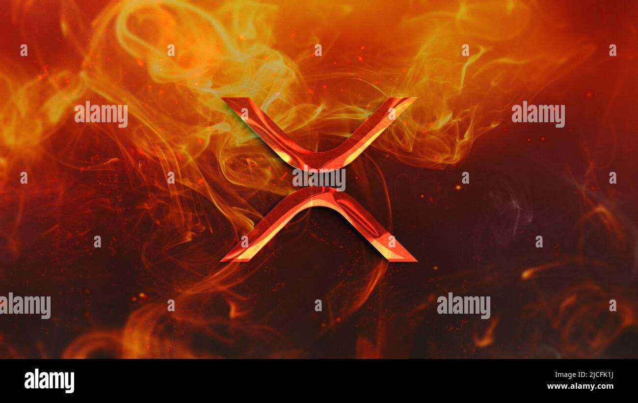 3D rendering cryptocurrency xpr coin on colorful background ...