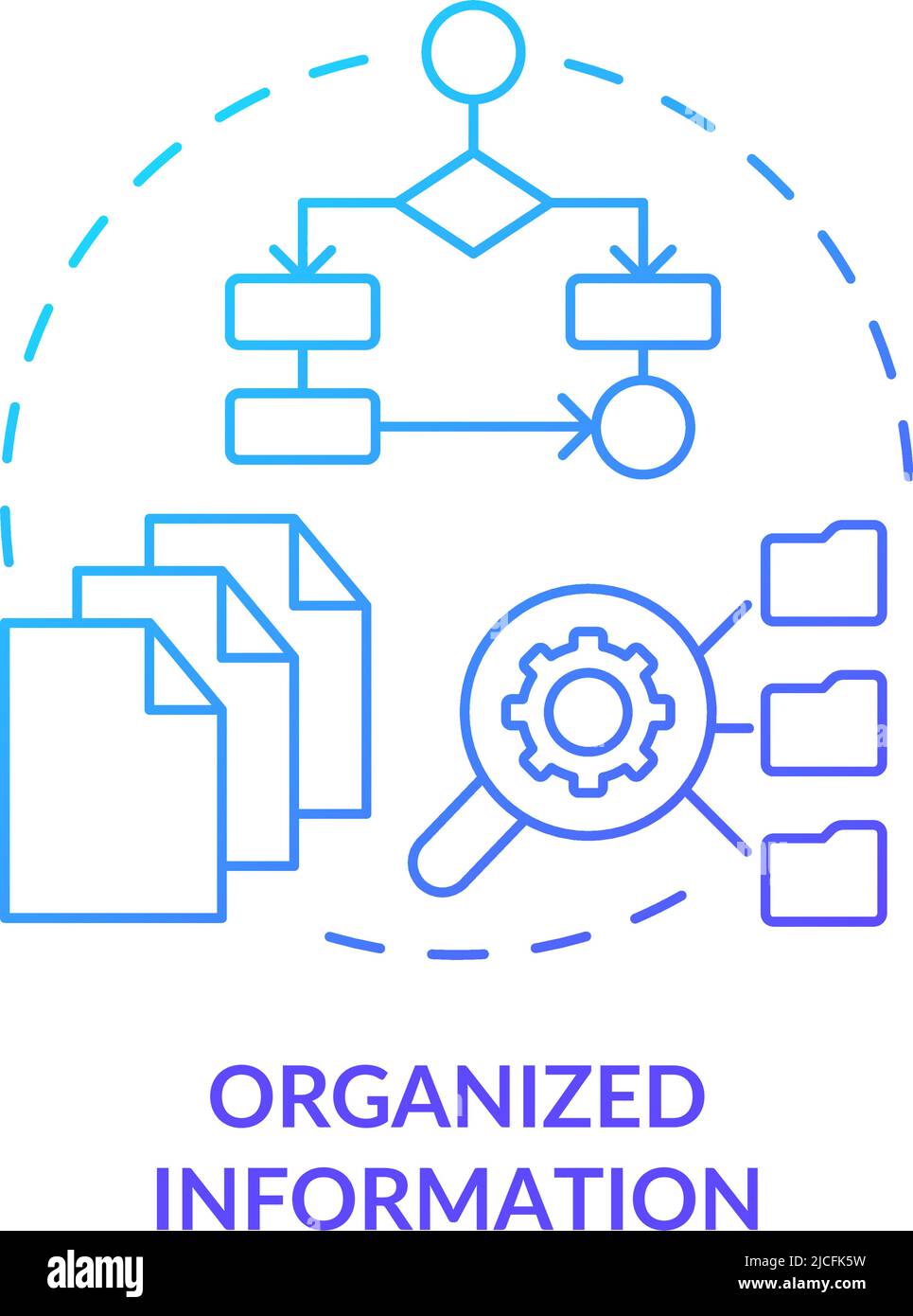 Organized information blue gradient concept icon Stock Vector Image ...