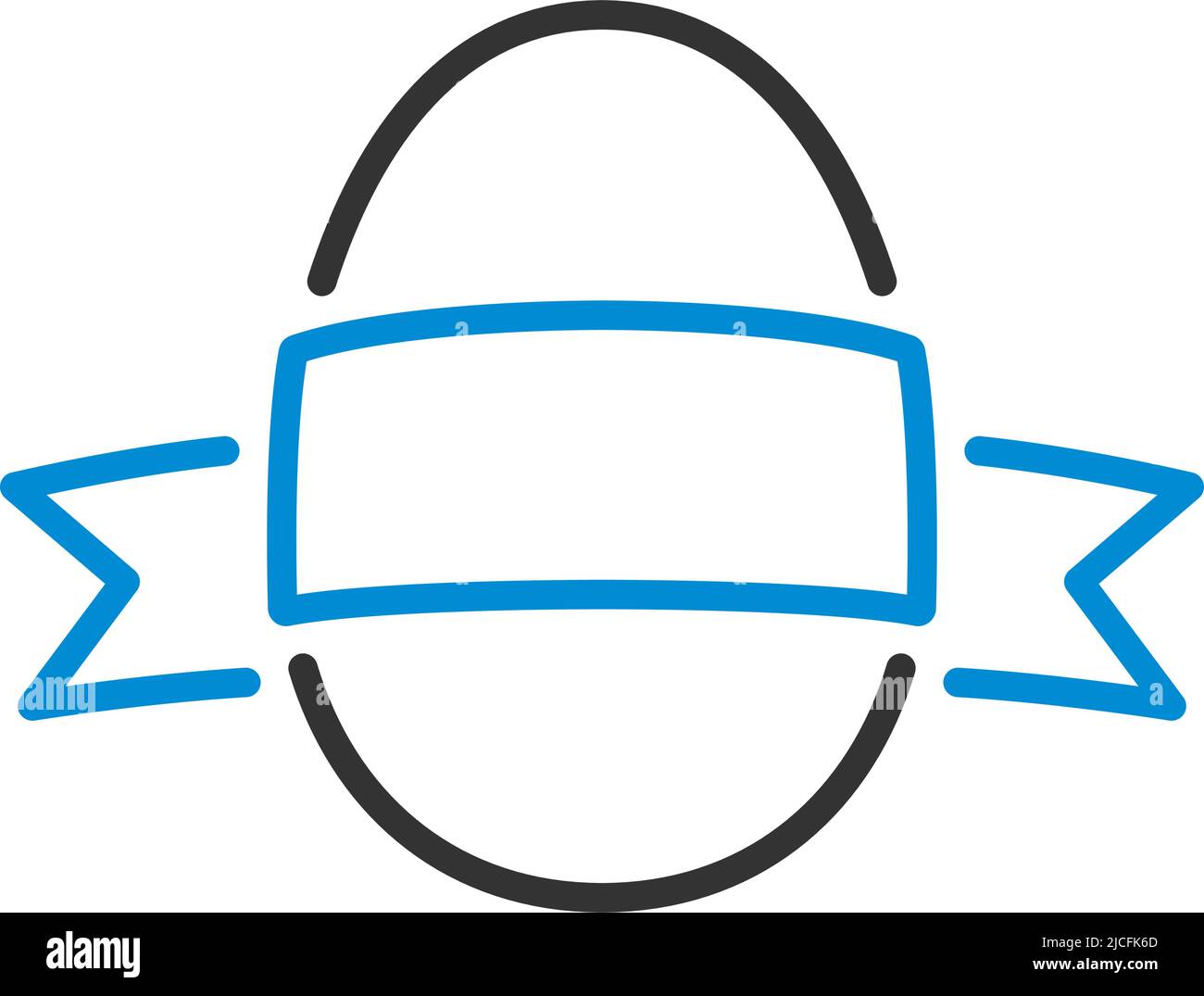Easter Egg With Ribbon Icon. Editable Bold Outline With Color Fill ...