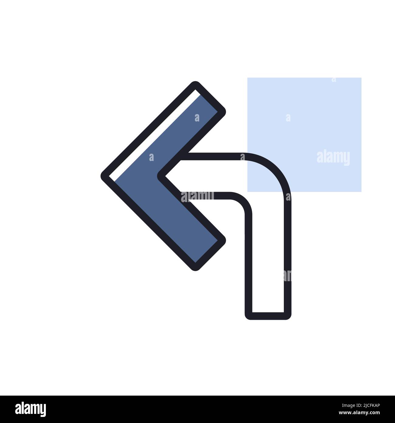 Turn left arrow vector icon. Navigation sign. Graph symbol for travel ...