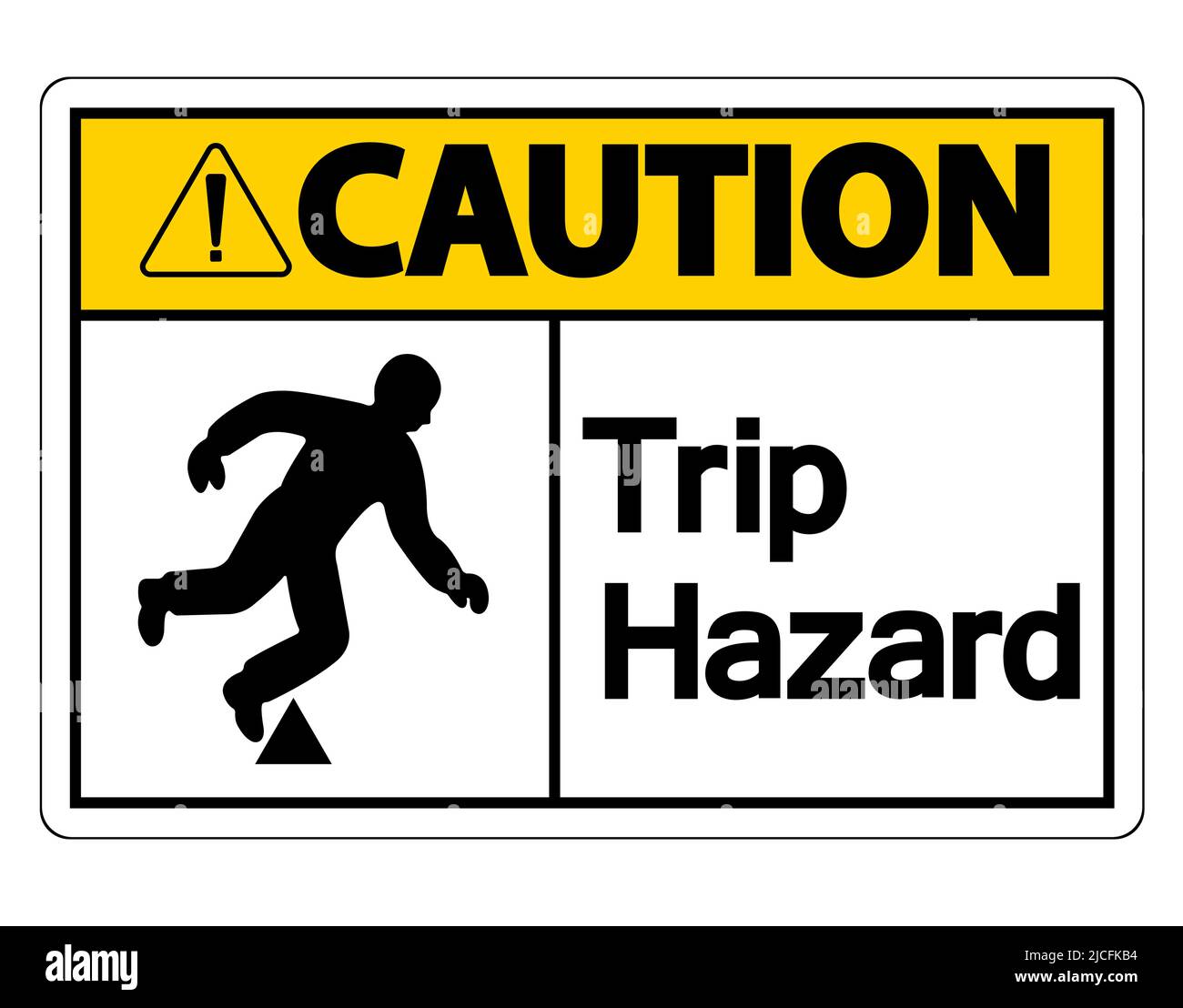 Caution Trip Hazard Symbol Sign on white background,Vector Illustration ...