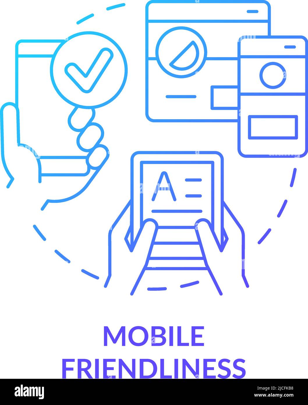 Mobile friendliness blue gradient concept icon Stock Vector Image & Art ...