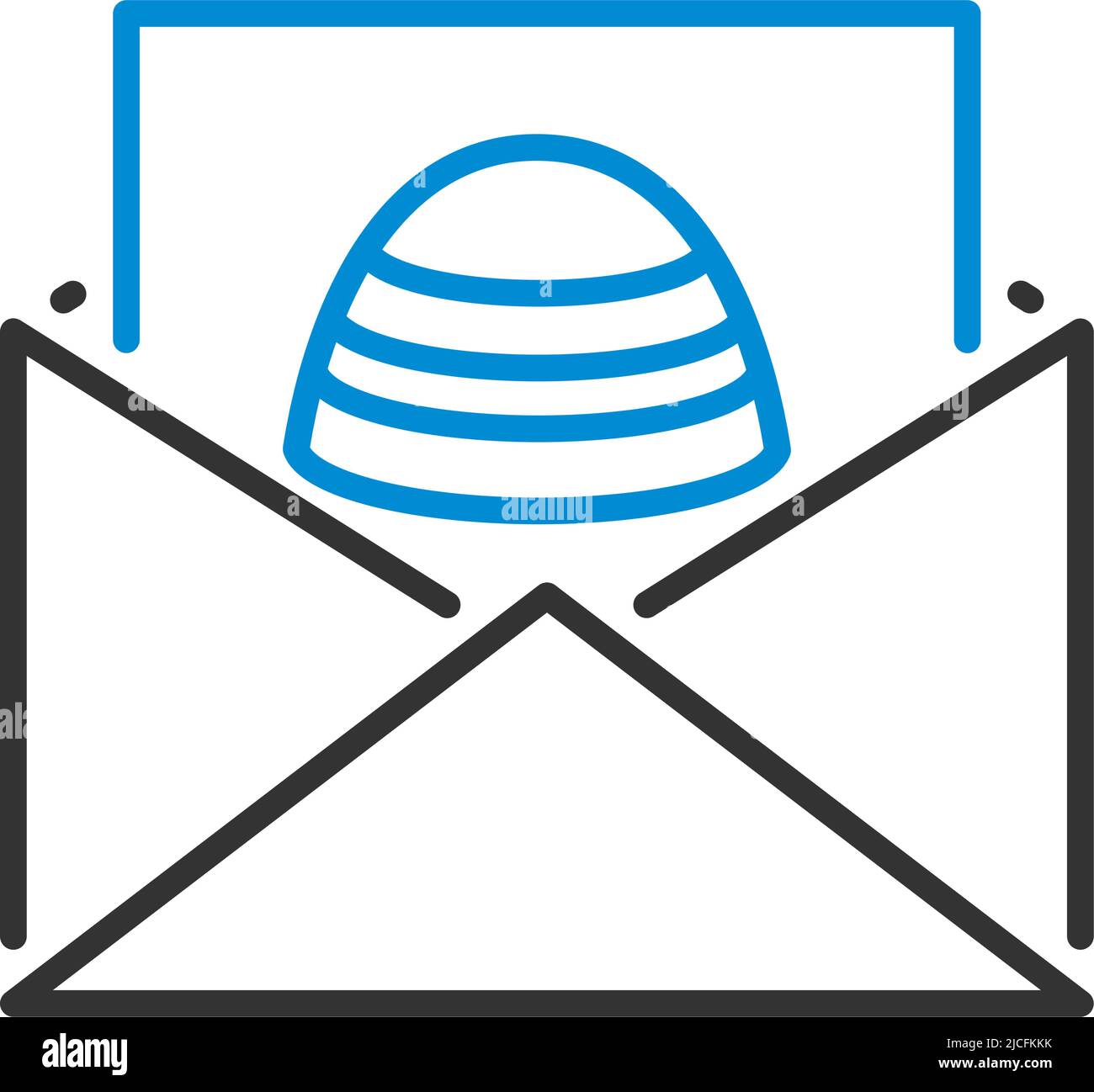 Envelop With Easter Egg Icon. Editable Bold Outline With Color Fill ...