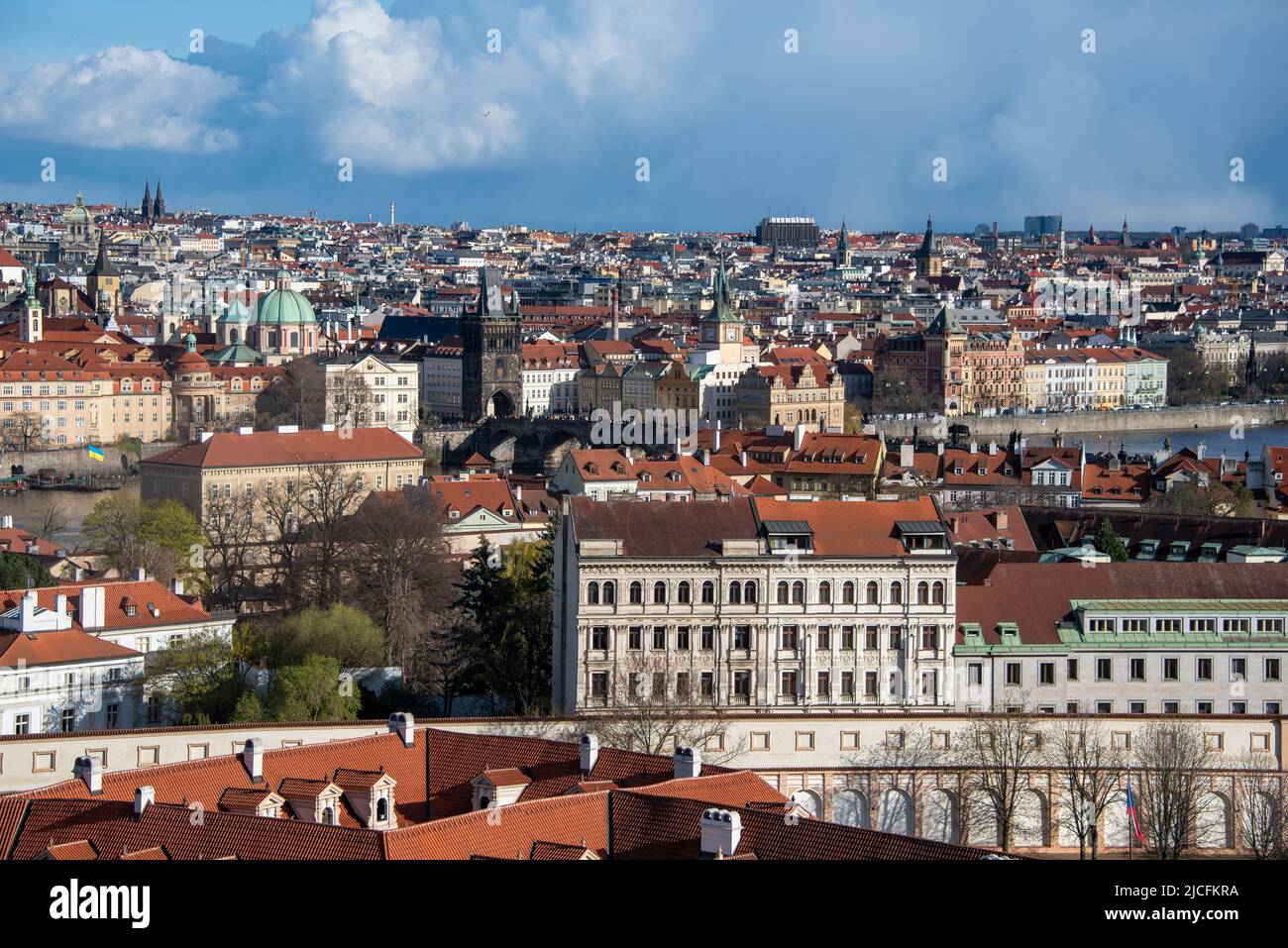 Prague with Charles Bridge, Church of the Holy Cross, Old Town Bridge ...