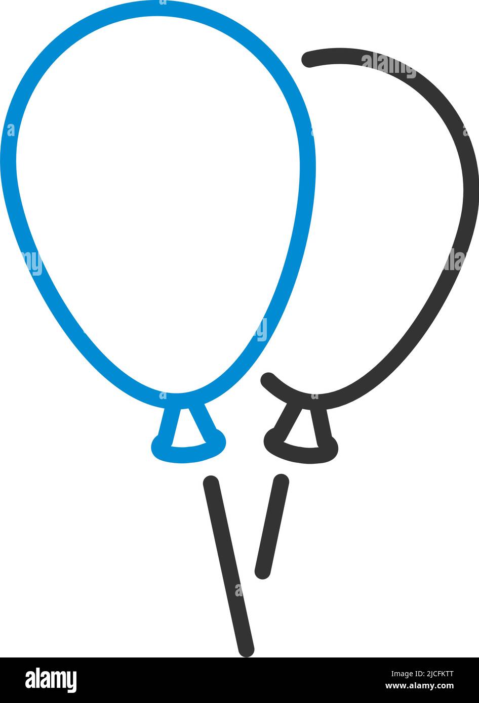 Two Balloons Icon. Editable Bold Outline With Color Fill Design. Vector ...