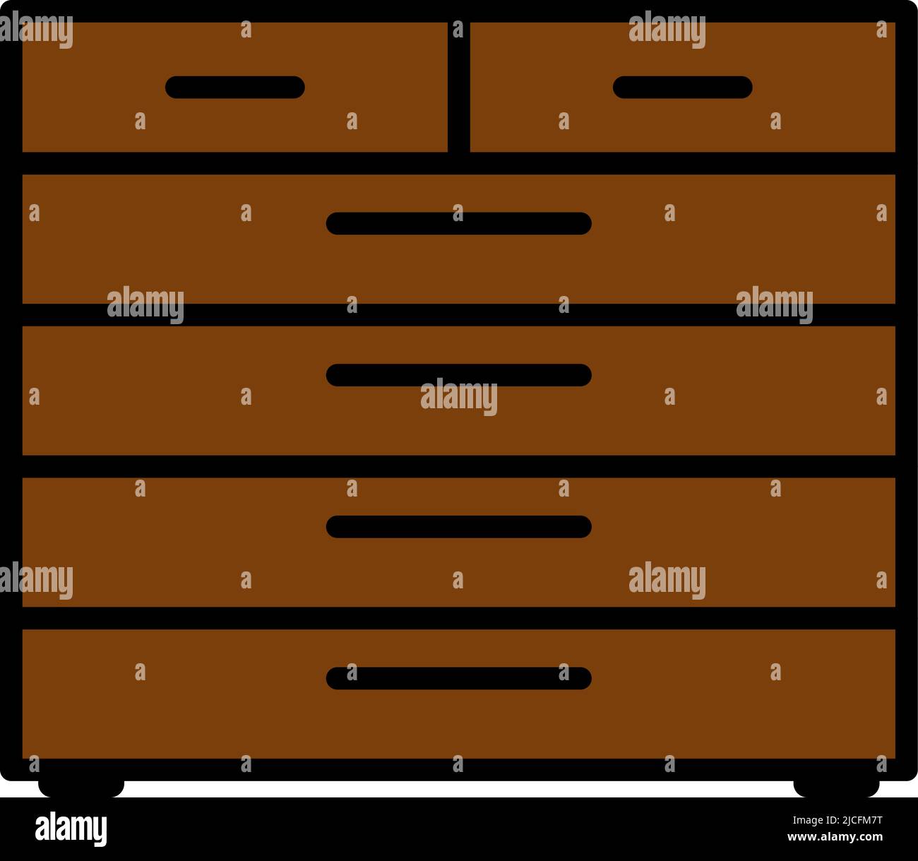Chest Of Drawers Icon. Editable Bold Outline With Color Fill Design ...