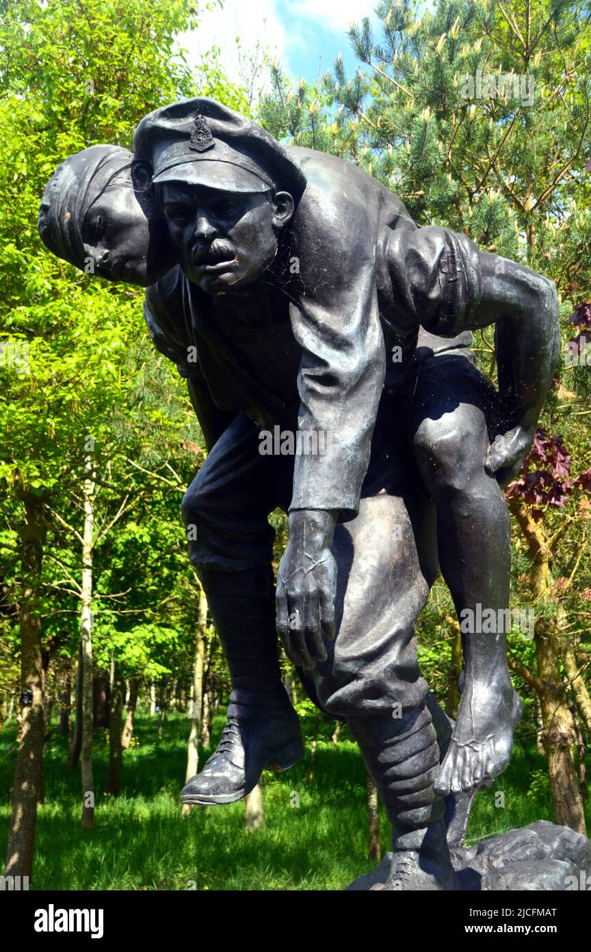 Bronze Staue in Remembrance of Royal Army Medical Corps (RAMC) at the ...