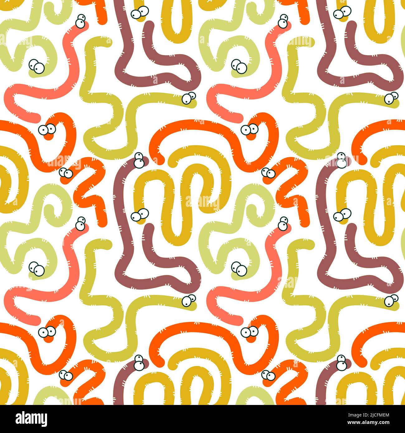 Cartoon seamless worms pattern for kids and gifts and wrapping paper ...