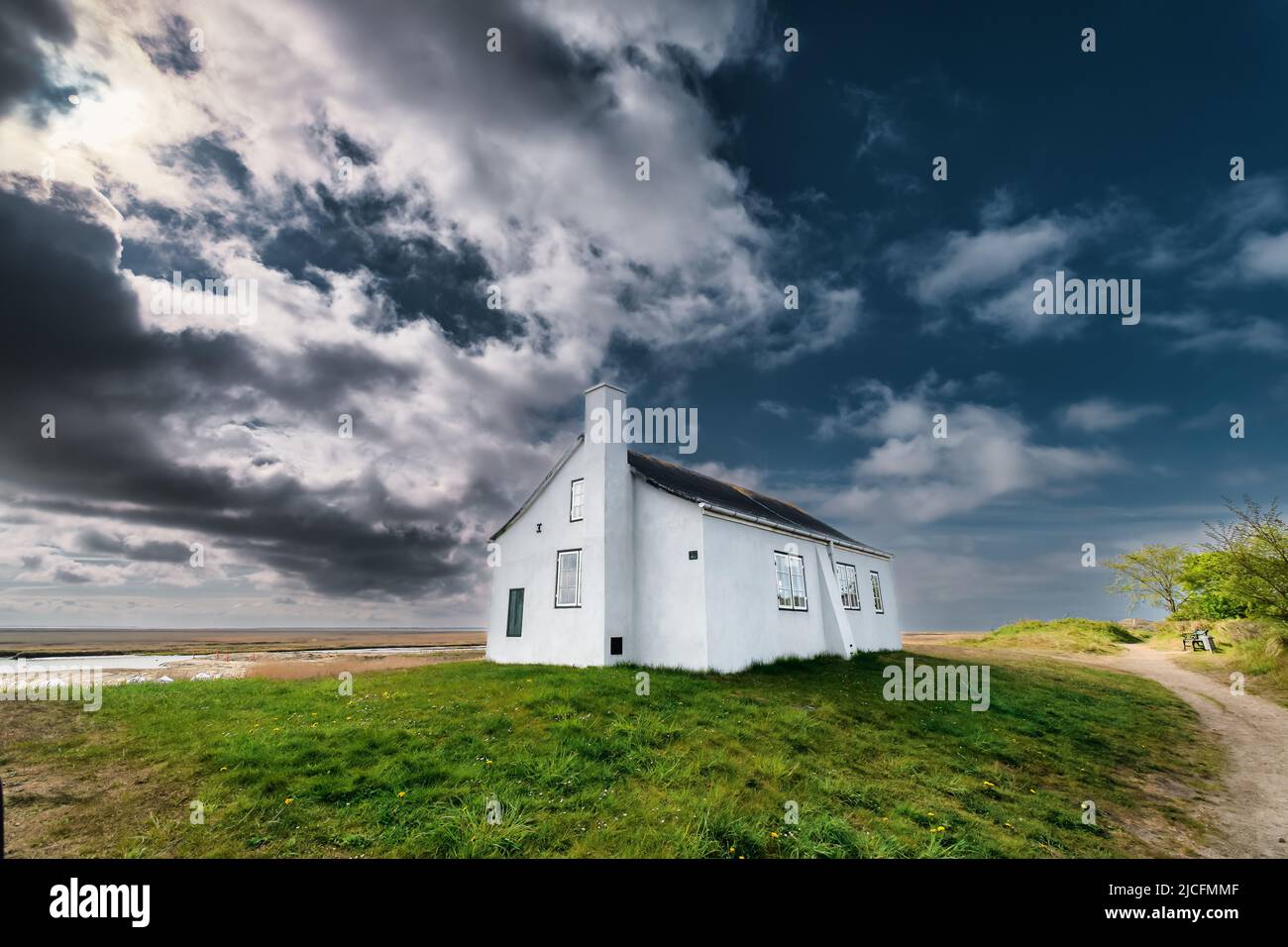 Traditional house home in Sonderho at the island Fano in the wadden sea ...