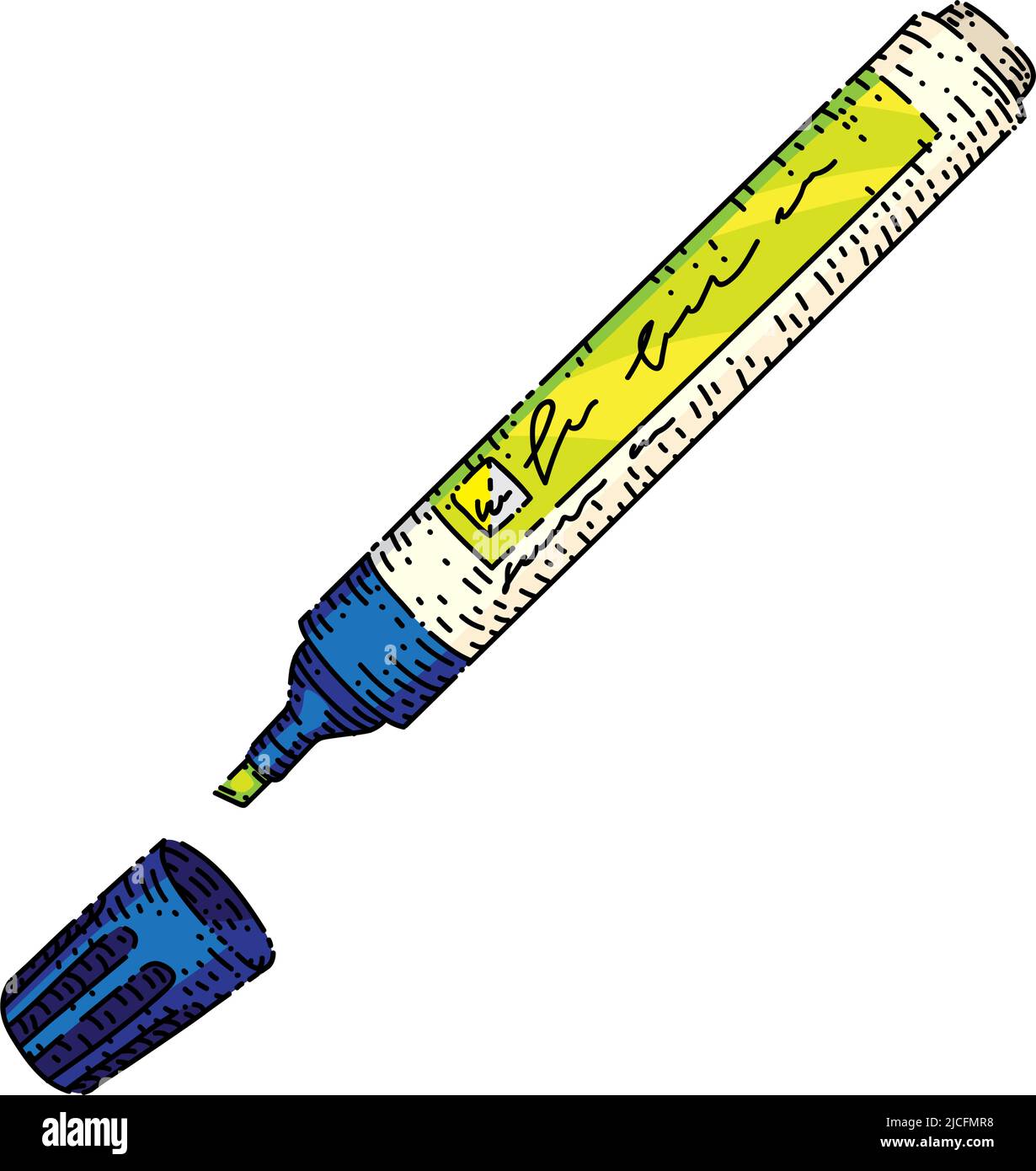 marker stationery sketch hand drawn vector Stock Vector Image & Art - Alamy